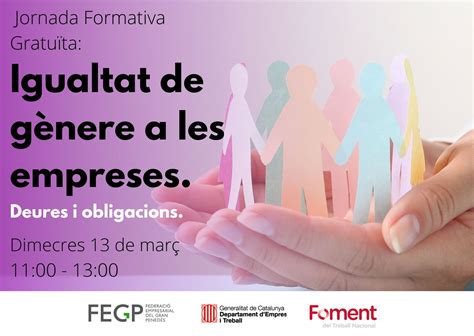 Jornada formativa gratuïta Igualtat de gènere a les empreses Deures i obligacions FEGP