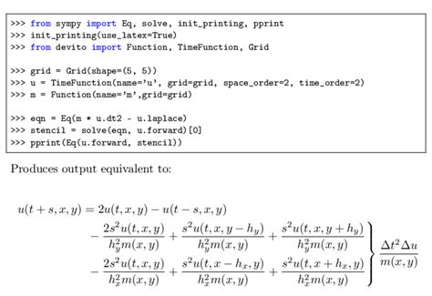 3 Example Code Defining The Two Dimensional Wave Equation Without Download Scientific Diagram
