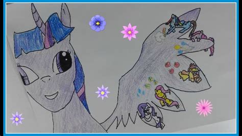 Как нарисовать ПОНИ Сумеречную Искорку Пинка Пай Рарите Радуга Деш Флаттершай Сумеречная