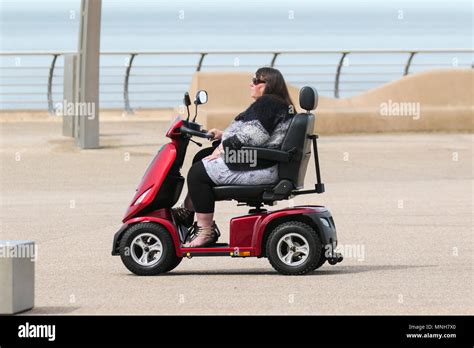 Overweight Disabled Woman Obesity In Blackpool Lancashire Uk Weather