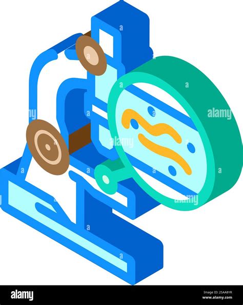 Microscope Worm Parasite Isometric Icon Vector Microscope Worm