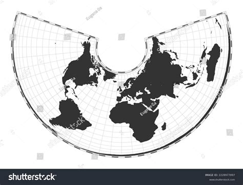 Vector World Map Albers Equalarea Conic Stock Vector Royalty Free