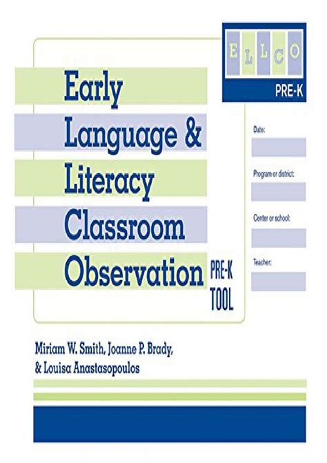 Pdf Kindle Download Early Language And Literacy Classroom Observation
