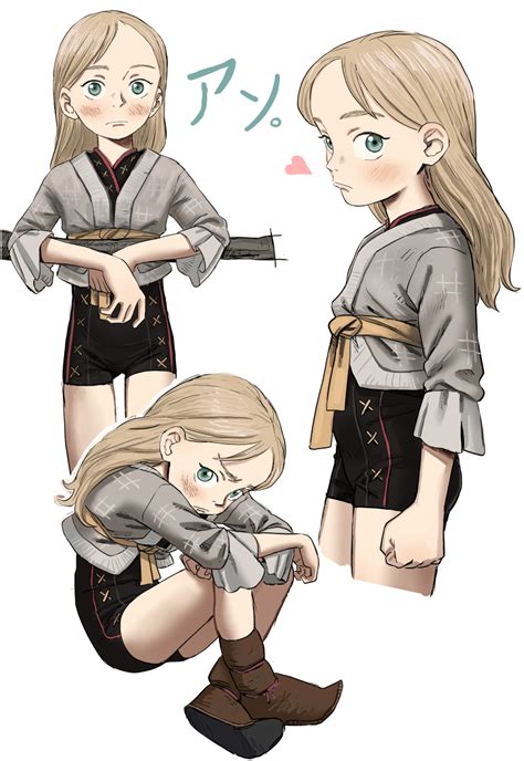 Safebooru 1girl Absurdres Blonde Hair Blush Brown Footwear Character