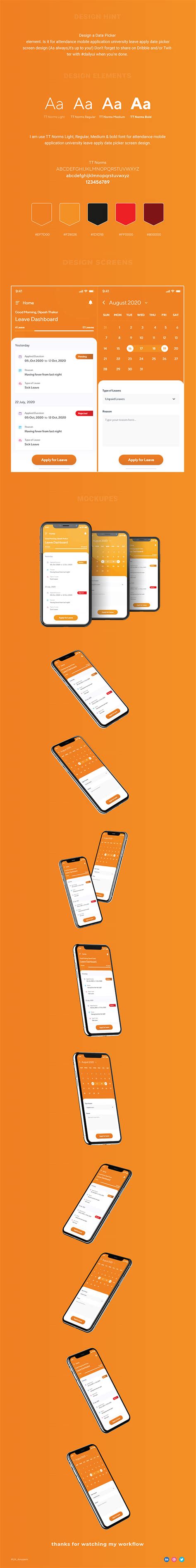 Date Picker Screen Design For Attendance Mobile App On Behance Date Picker Screen Design For Attendance Mobile App On Behance