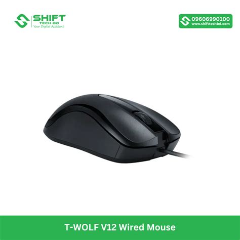 T Wolf V12 Wired Mouse Price In Bangladesh Shift Tech Bd
