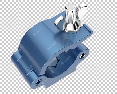 투명 배경에 고립 된 파이프 클램프 3d 렌더링 그림 프리미엄 Psd 파일