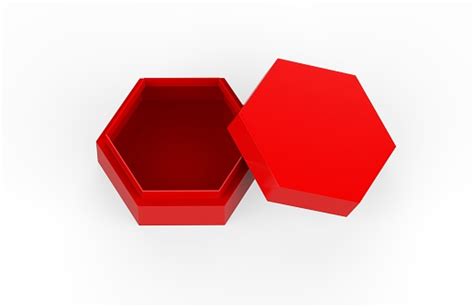 빈 빨간색 골판지 육각형 포장 상자 모형 템플릿 고립 된 흰색 배경 3d 일러스트 0명에 대한 스톡 사진 및 기타 이미지 0명 3차원 형태 가방 Istock