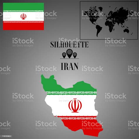 이란 개요 세계지도 벡터 일러스트 크리에이티브 디자인 내부 의 국기와 윤곽 실루엣 배경에 고립 개체 요소 국가 설정에서 기호 가정 생활에 대한 스톡 벡터 아트 및 기타