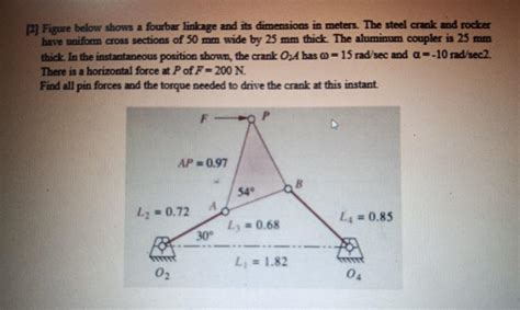 Solved 2 Figure Below Shows A Fourbar Linkage And Its Chegg
