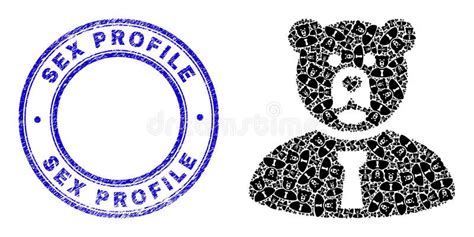 Rubber Sex Profile Seal And Bear Manager Recursive Collage Of Self Items Stock Vector