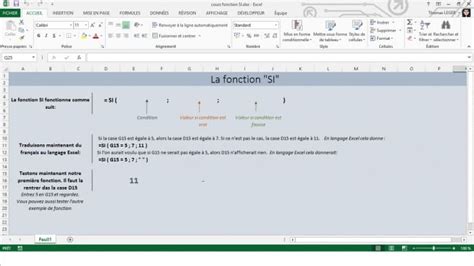 Cours Excel Fonction Si