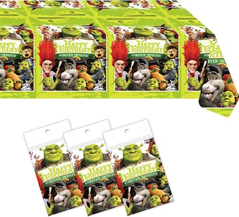 Amazon Shrek Birthday Party Decorations 3Pcs Plastic Tablecloth