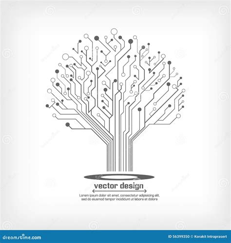 Vector Circuit Board Electronic Tree Stock Vector Image 56399350