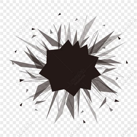 Explosion Glass Border Black Abstract Particles Frame Geometric Glass