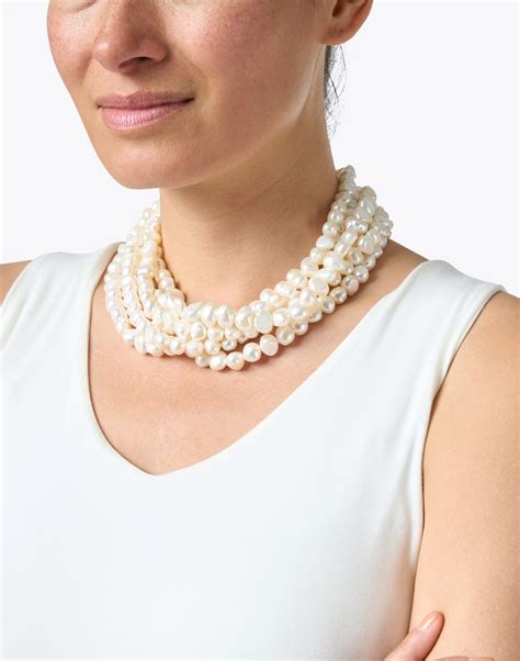 Freshwater Pearl Multi Strand Necklace Kenneth Jay Lane