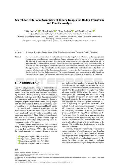 pdf search for rotational symmetry of binary images via radon