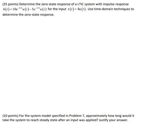 solved 25 points determine the zero state response of a