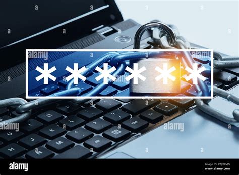 Padlock And Laptop Computer With Password Field Concepts Of Information Privacy And Cyber