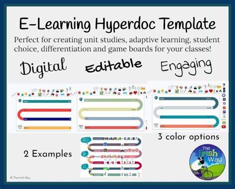 E Learning Template Digitable Editable Hyperdoc Distance Learning All Sub Learning