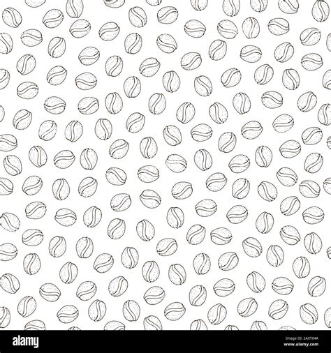 Vector Hand Drawn Pattern Of Coffee Seeds Coffee Beans Seamless