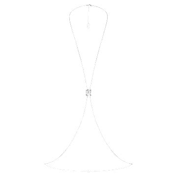 Swarovski x SKIMS Corrente corporal Lapidação octogonal Corrente de malha Forma em X Branca