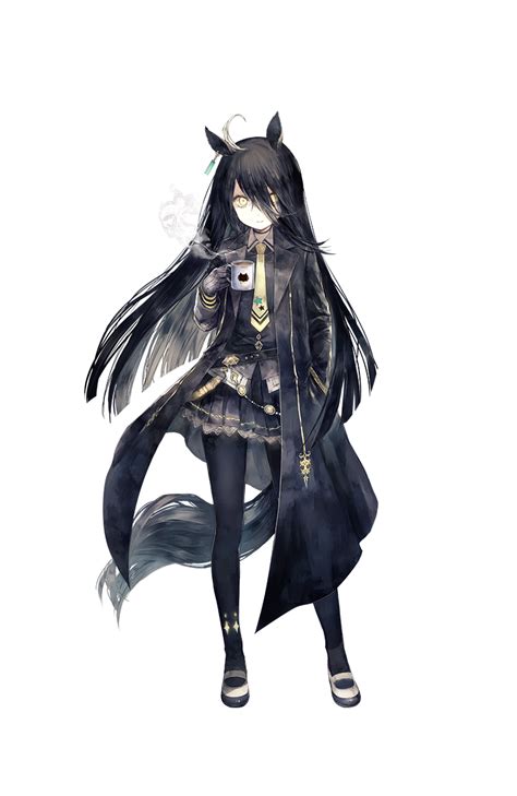Safebooru 1girl Animal Ears Black Coat Black Gloves Black Hair Black