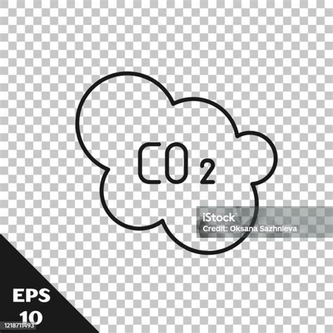 雲圖示中的黑線 Co2 排放隔離在透明背景上二氧化碳配方煙霧污染概念環境概念 向量插圖向量圖形及更多二氧化碳圖片 二氧化碳 外型