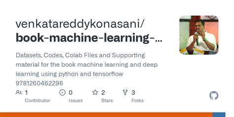 Github Venkatareddykonasanibook Machine Learning And Deep Learning