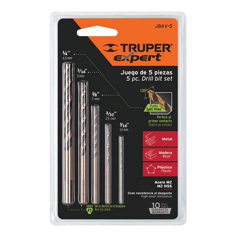 Juego De 5 Brocas Para Metal Hss Truper 11394 Promart