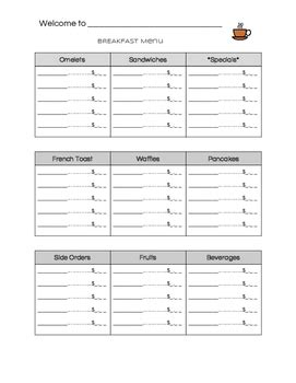 Design Your Own Menu Template Sample Design Layout Templates