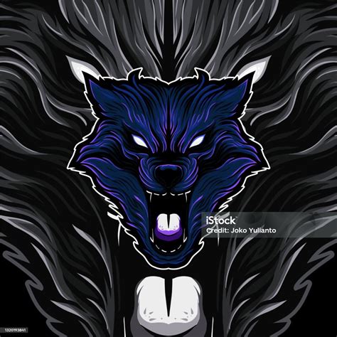 화가 포효 하는 블루 늑대 머리 E스포츠 브랜드 정체성 벡터 일러스트 E스포츠에 대한 스톡 벡터 아트 및 기타 이미지 E스포츠 하키 Championship Istock