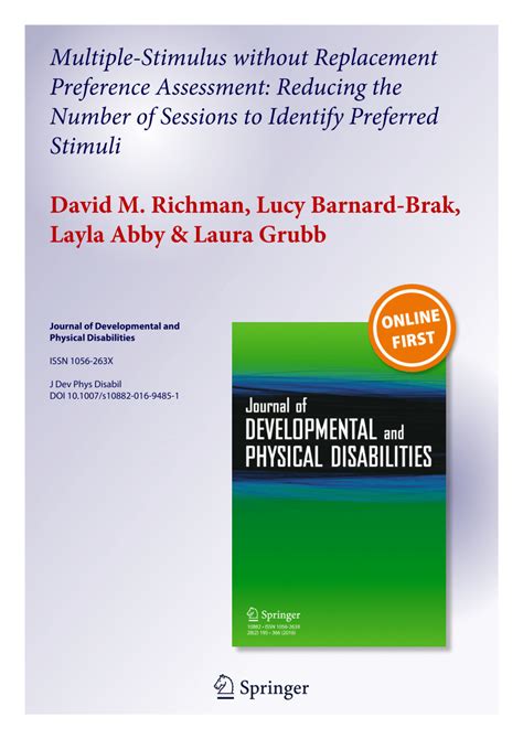 Pdf Multiple Stimulus Without Replacement Preference Assessment