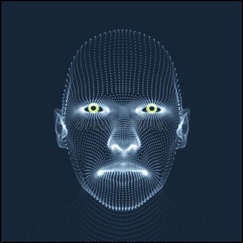 3d网格题头人员 人头模型 面孔扫描 人头看法 3d几何面孔设计 3d覆盖物皮肤 向量例证 插画 包括有 教育 远期 68733235