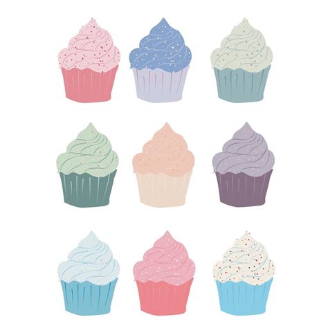 Cupcake Vector Illustration Isolated On White Background Cupcake Clip