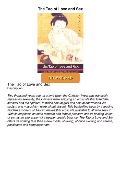 Ppt The Tao Of Love And Sex Powerpoint Presentation Free Download
