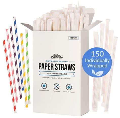 Biodegradable Paper Straws • Bamboo Stick Masters