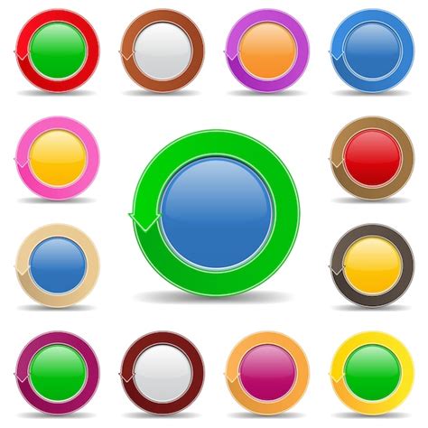 Premium Vector Round Buttons With Arrow