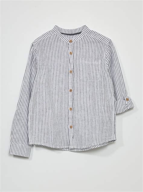 Camicia In Lino Con Collo Alla Coreana Blu Kiabi 1000€