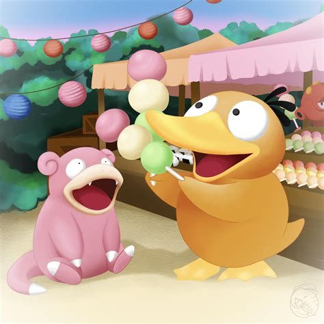 Psyduck And Slowpoke [pokemon Fanart By Me] R Pokemonart