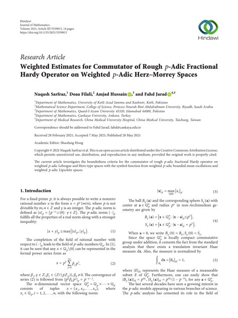 Pdf Weighted Estimates For Commutator Of Rough P Adic Fractional Hardy Operator On Weighted P