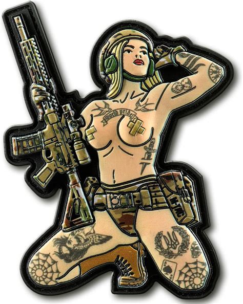 Amazon Com M Tac Morale Patch Tactical Girl PVC Tactical Military Patch With Hook Fastener