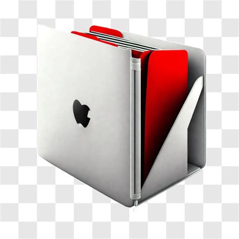 Download White And Red Apple Folder With Opened Pages And Files Inside