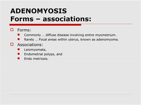 Sonography Of Adenomyosis Ppt