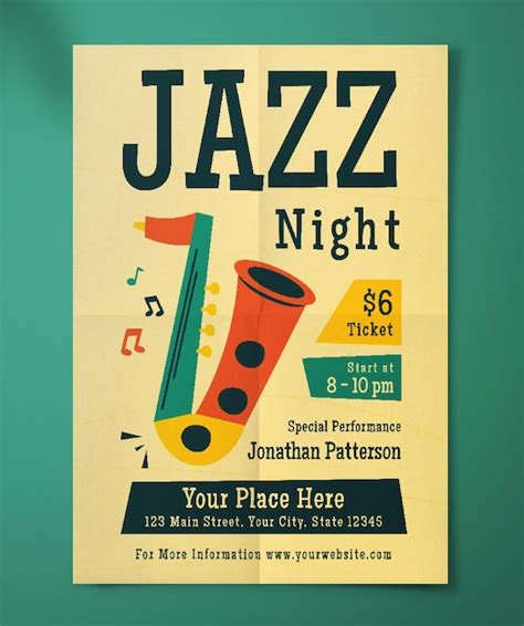 Premium Vector Jazz Music Concert Flyer Template