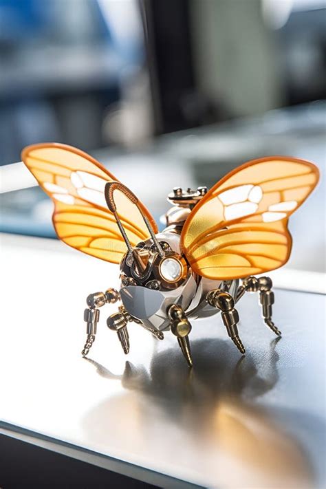 Fantasy Robot Butterfly In Metal Style Cyborg Insect Concept Robotic