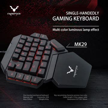 China One Handed Mechanical Gaming Keyboard RGB LED Backlit Portable Mini Gaming Keypad Game