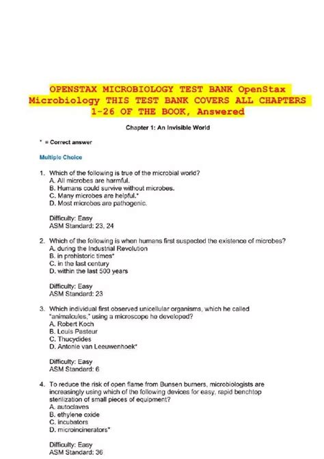 ALL Chapters 1 26 OF THE BOOK Complete Guide Openstax Microbiology TEST
