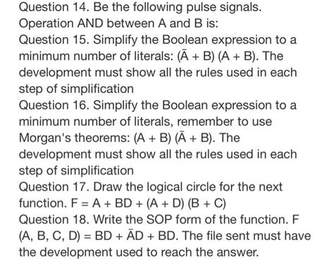 Solved Question 14 Be The Following Pulse Signals