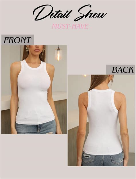 Vichyie Women Tank Tops Summer Sleeveless Basic Cami Top Shirt Slim